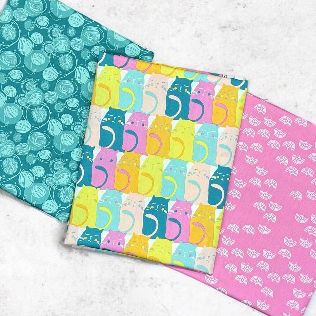 Mini Fabric Bundle + 3 Fabrics + Half Yard + Yard + Makeup Bag Fabric ...