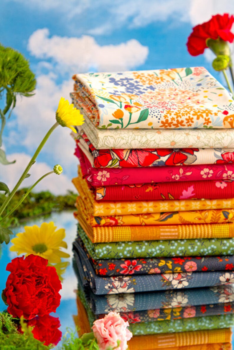Art Gallery the Flower Fields Fat Quarter Bundle 15 Fat Quarters Bright Fat Quarter Bundle Art ...