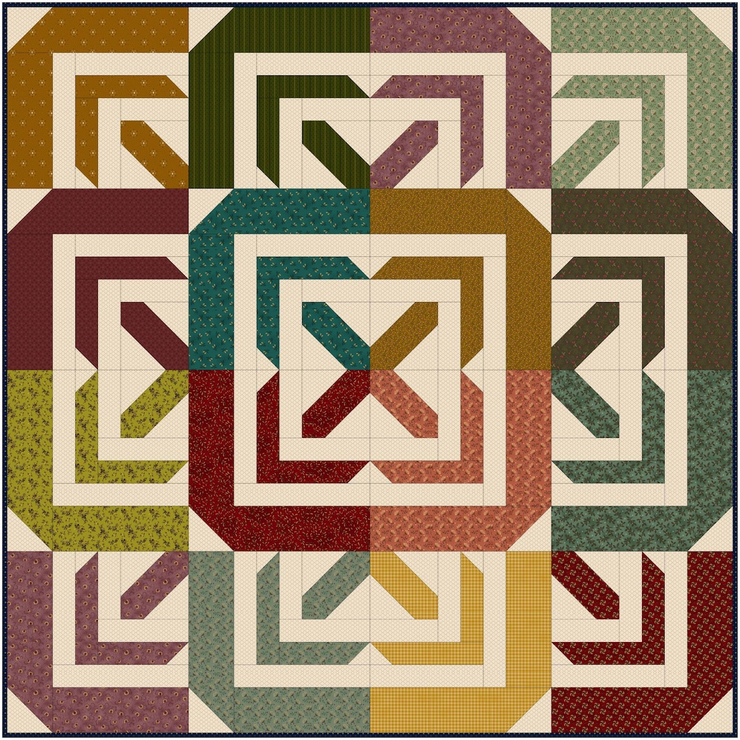 FPP Block Pattern + Foundation Paper Piece Block Pattern + 7 Sizes ...