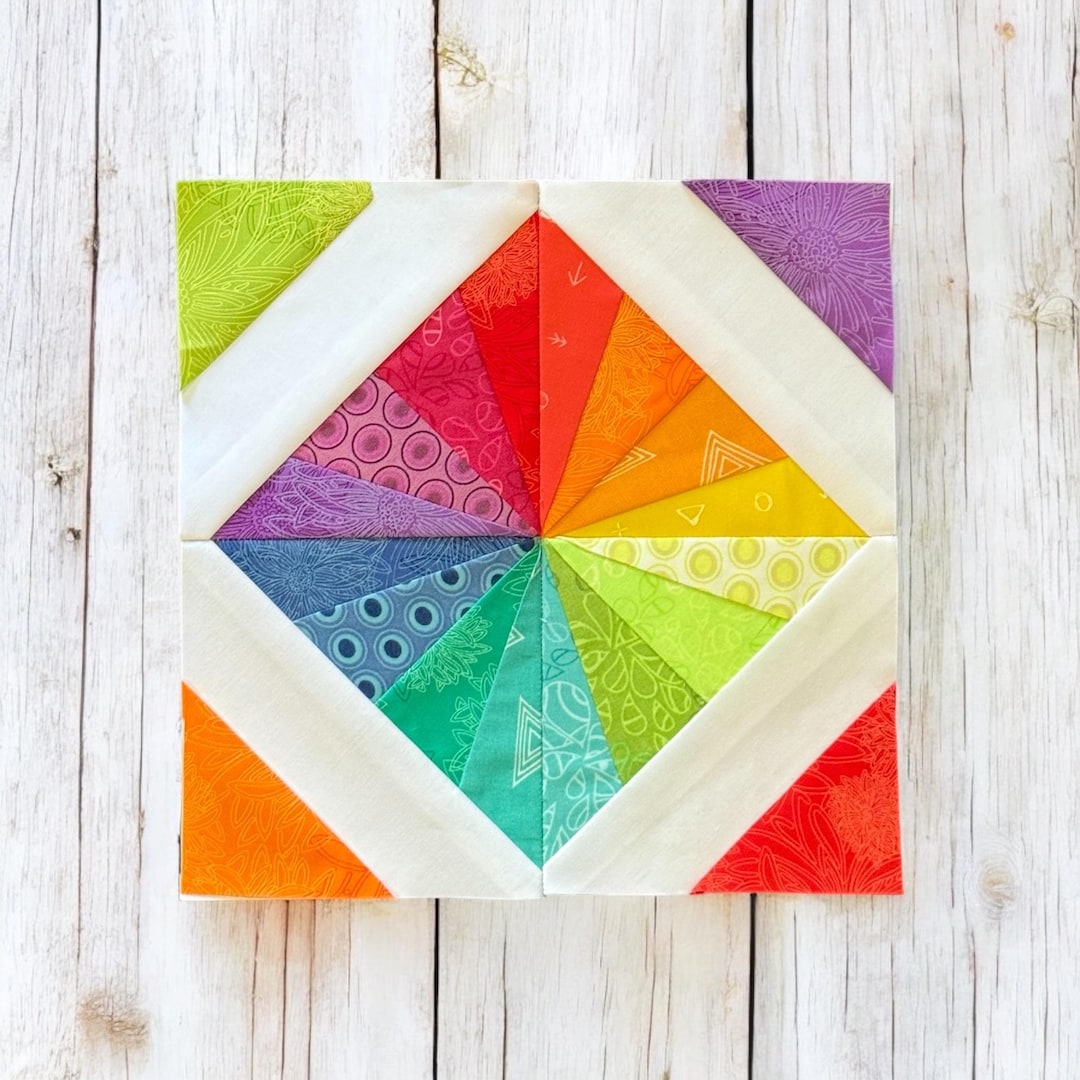 FPP Block Pattern + Foundation Paper Piece Block Pattern + Rainbow ...