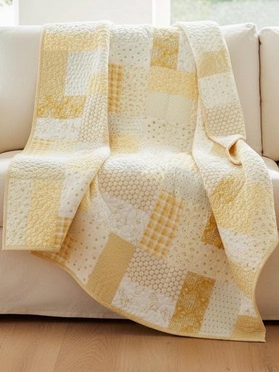 PRECUT Quilt Kit + 3 Sizes Available + Throw to King Size + Yellow ...