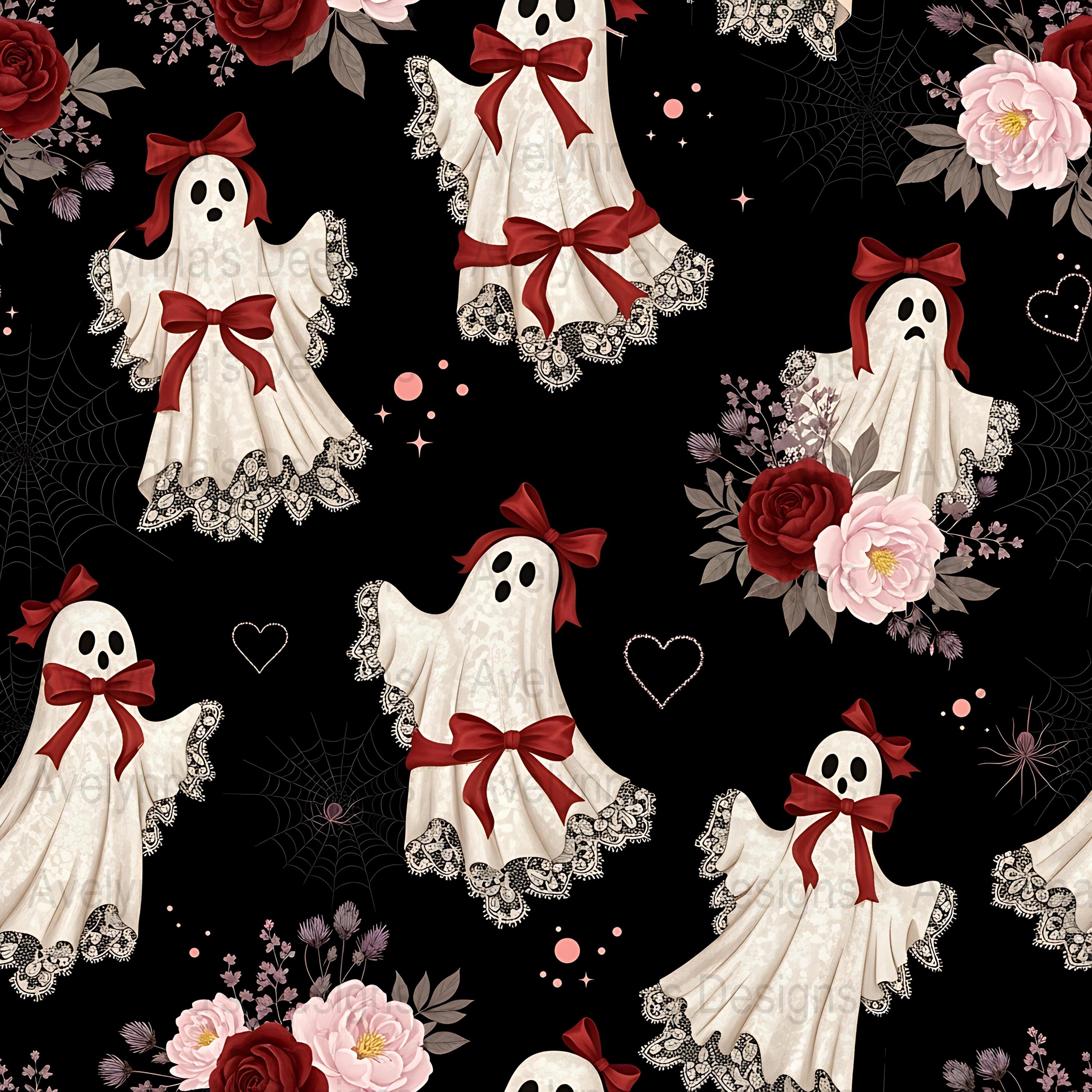 Spooky Cute Ghost Seamless Patterns for Crafters as Used for POD ...