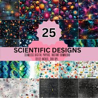 Science Digital Scrapbook Paper - Jpg Files 300dpi 12 Inch - Etsy