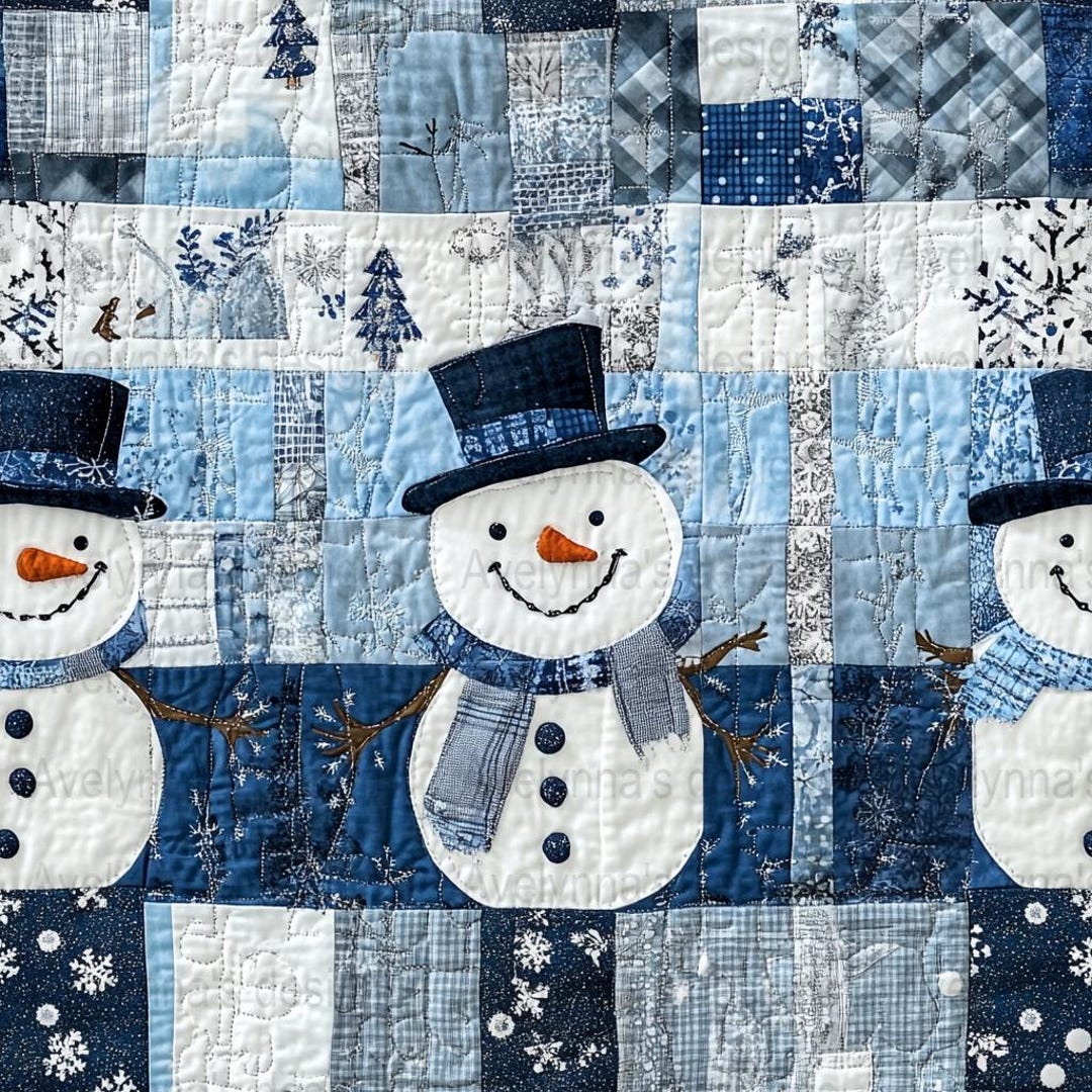 Winter Wonderland Digital Paper Pack Blue Snowmen Digital Scrapbook ...