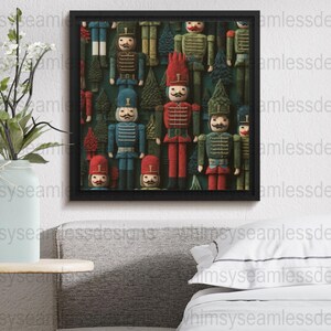 Christmas Vintage Kawaii 3D Felted Texture Seamless Pattern 300 Dpi PNG ...