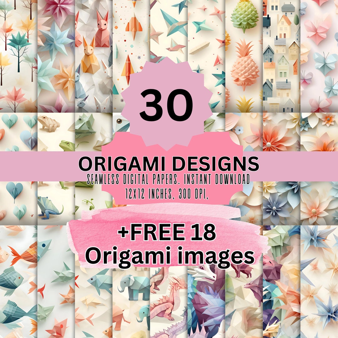 Origami Seamless Designs,3d Origami Pattern,nursery Origami Wall Paper ...