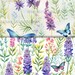 Watercolor Butterflies and Meadows Digital Papers Bundle,nature Digital ...
