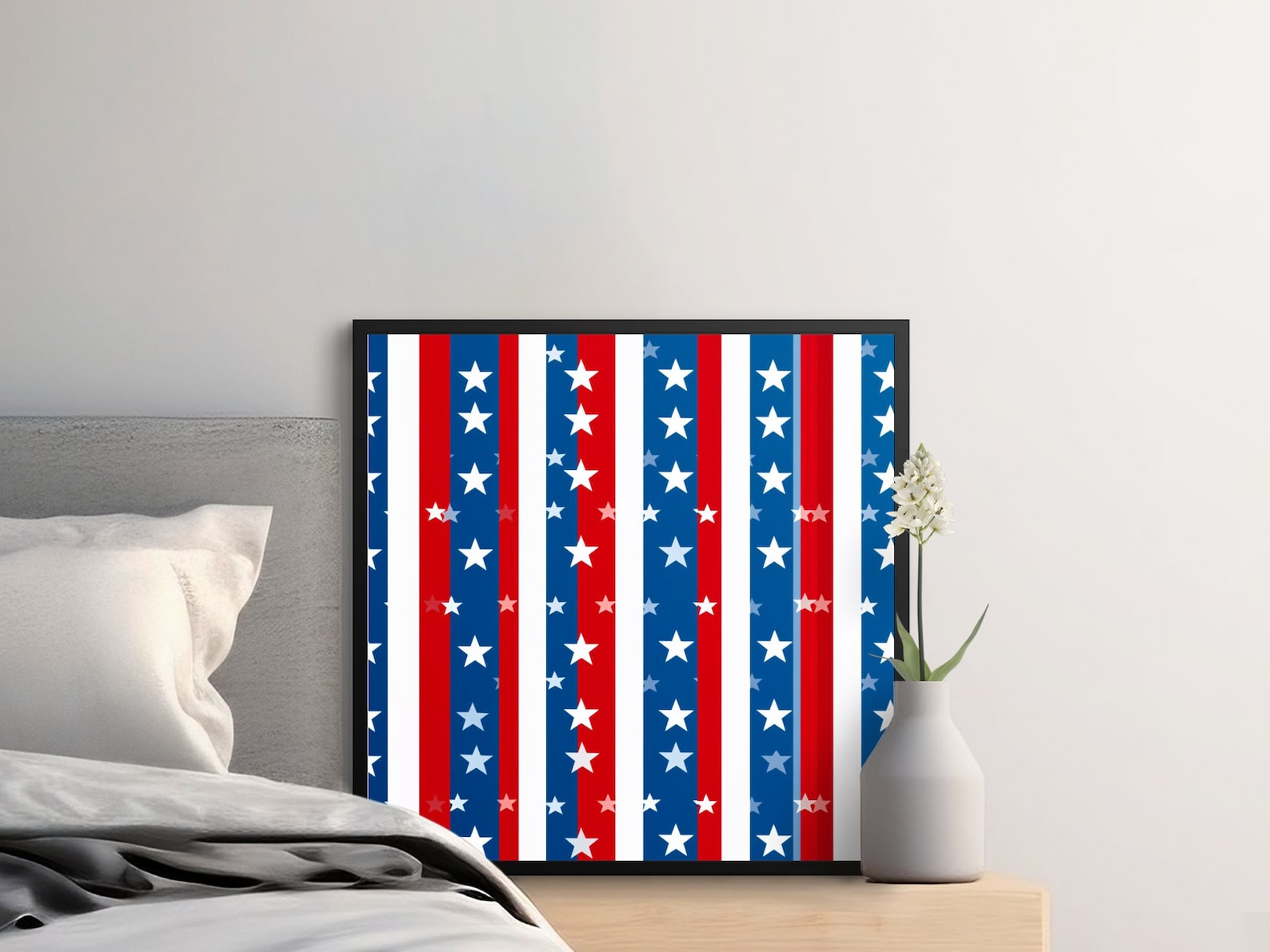 4th of July Seamless Pattern, Patriotic Digital Paper, Stars and ...