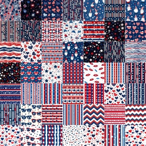 4th of July Seamless Digital Papers,4th July Png Bundle,seamless ...