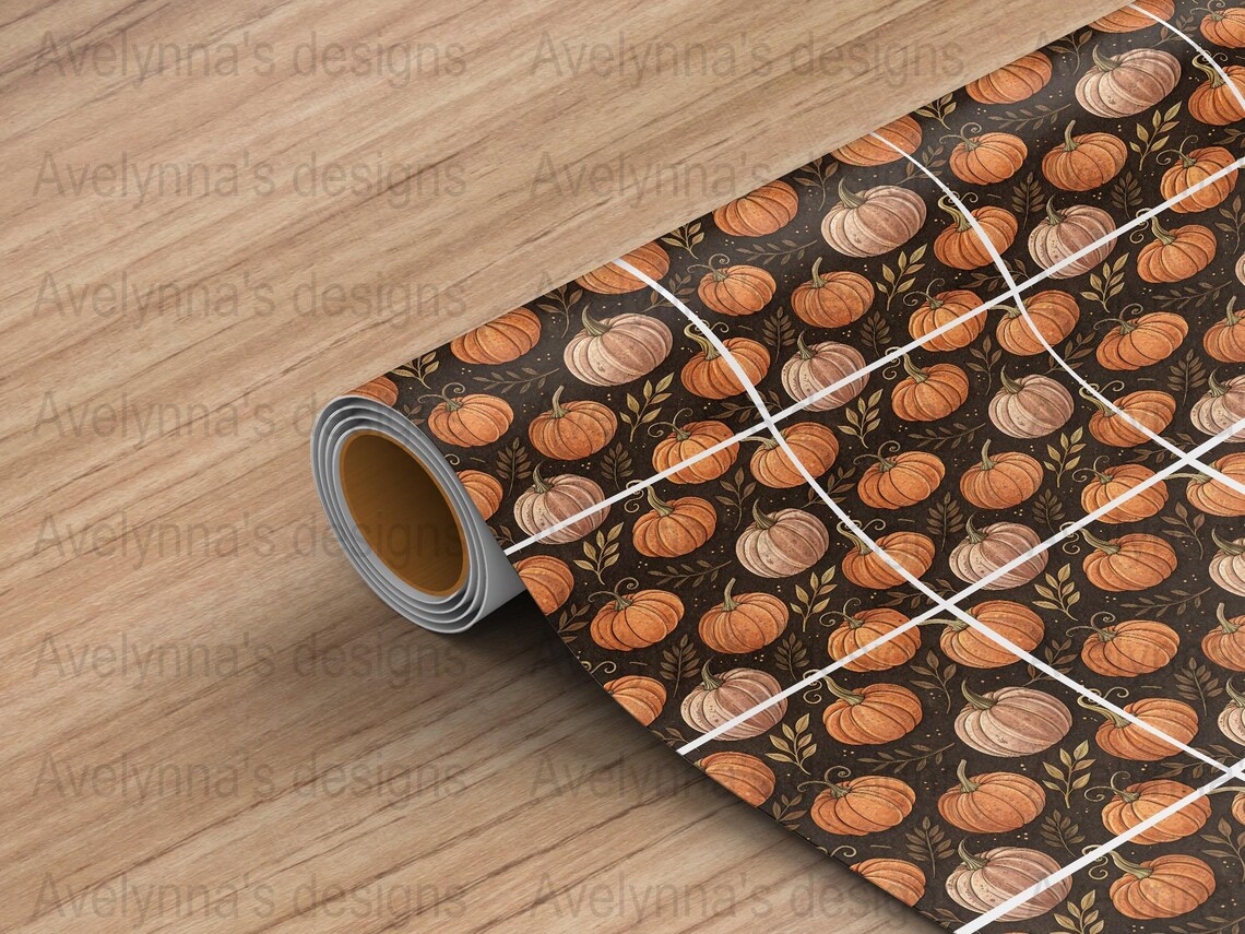 Pumpkin Fall Digital Seamless Pattern: Autumn Print-on-demand (digital ...