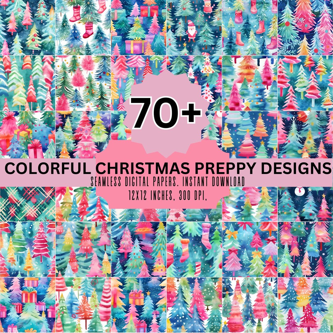 Colorful Preppy Christmas Designs,seamless Preppy Pattern,seamless ...