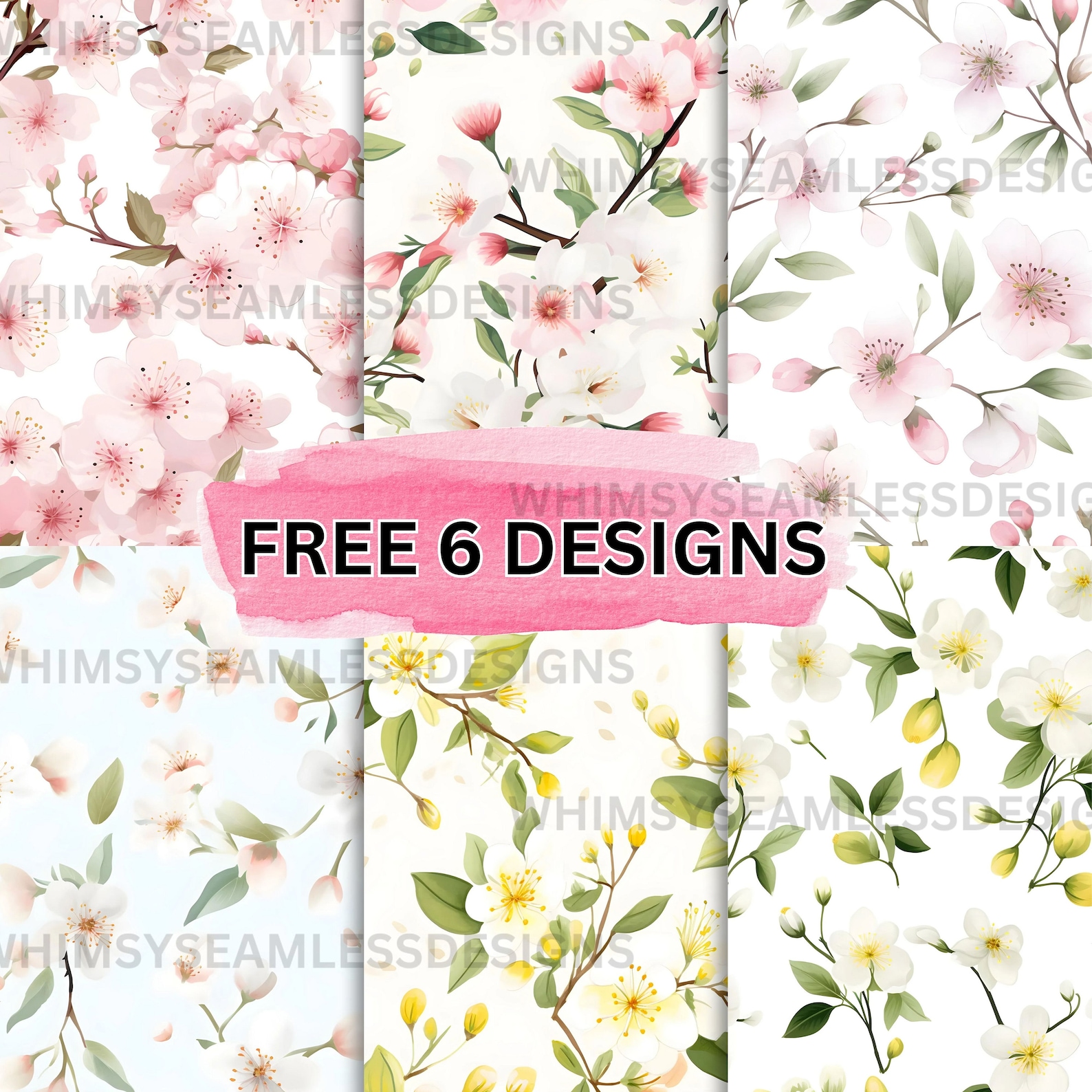 Seamless Cherry Blossom Patterns,spring Floral Blossoms,spring Flower ...