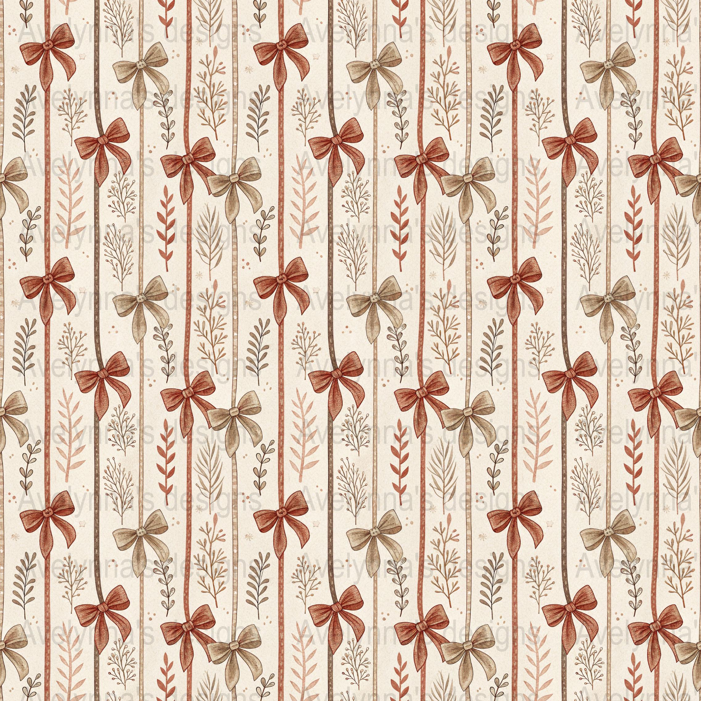 Fall Ribbon Seamless Pattern, Digital Designs for Crafters, Autumn ...