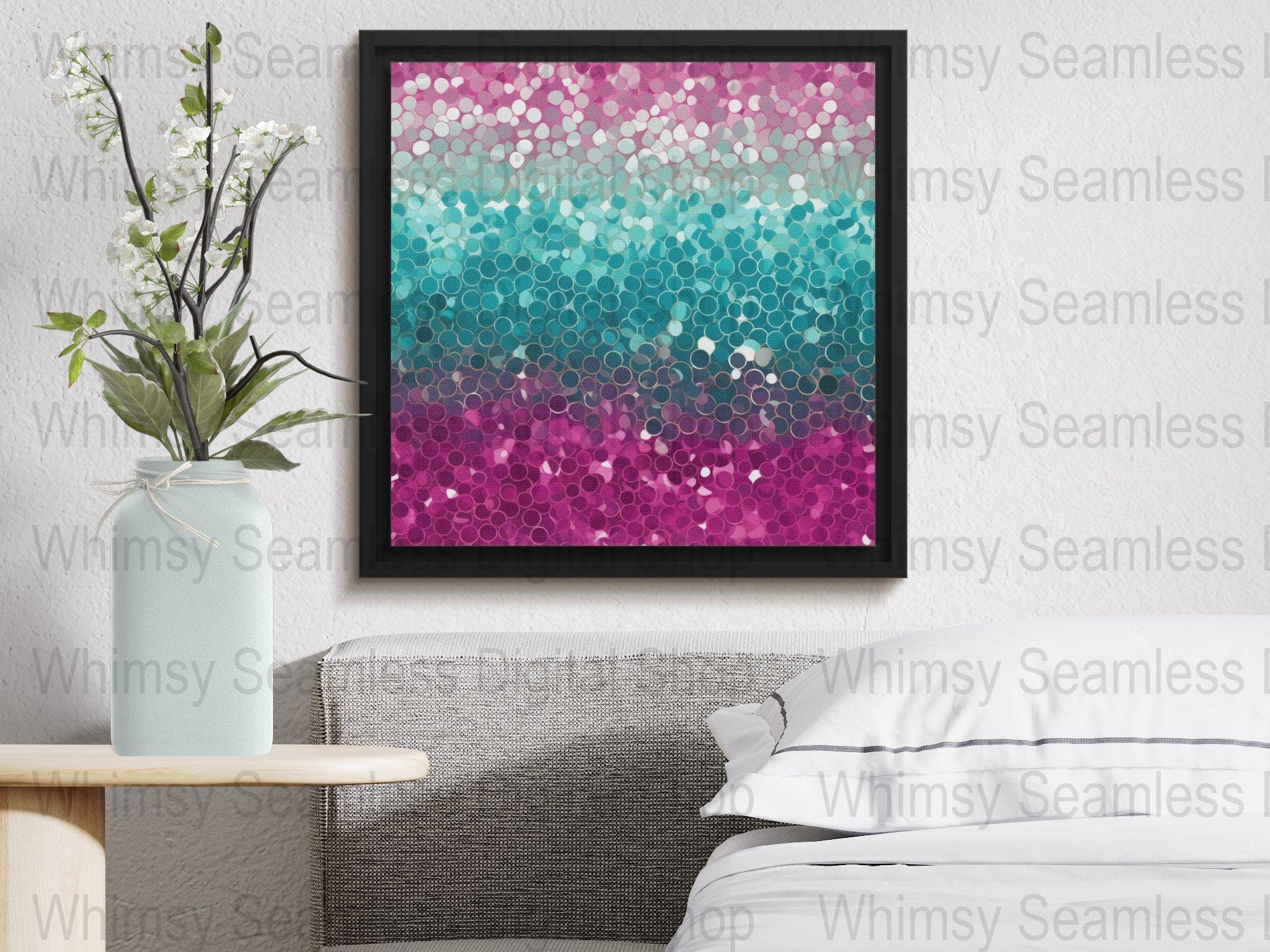 Ombre Gradient Digital Paper, Pink and Turquoise Seamless Pattern ...