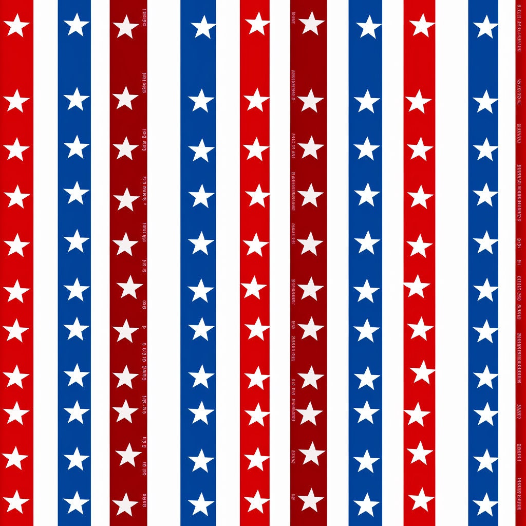 Patriotic Seamless Pattern, 4th of July Digital Paper, Red White Blue ...