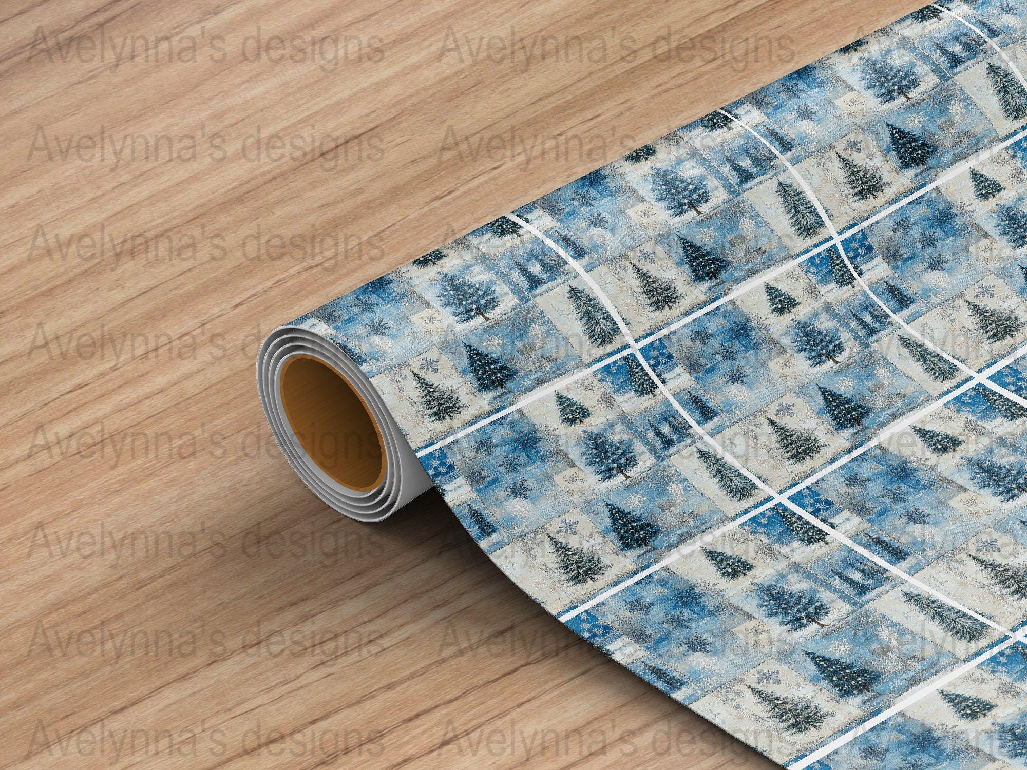 Winter Wonderland Digital Paper Blue and White Christmas Tree ...