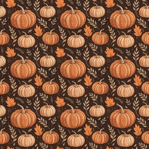 Fall Pumpkin Seamless Pattern: Autumn Thanksgiving Digital Paper - Etsy