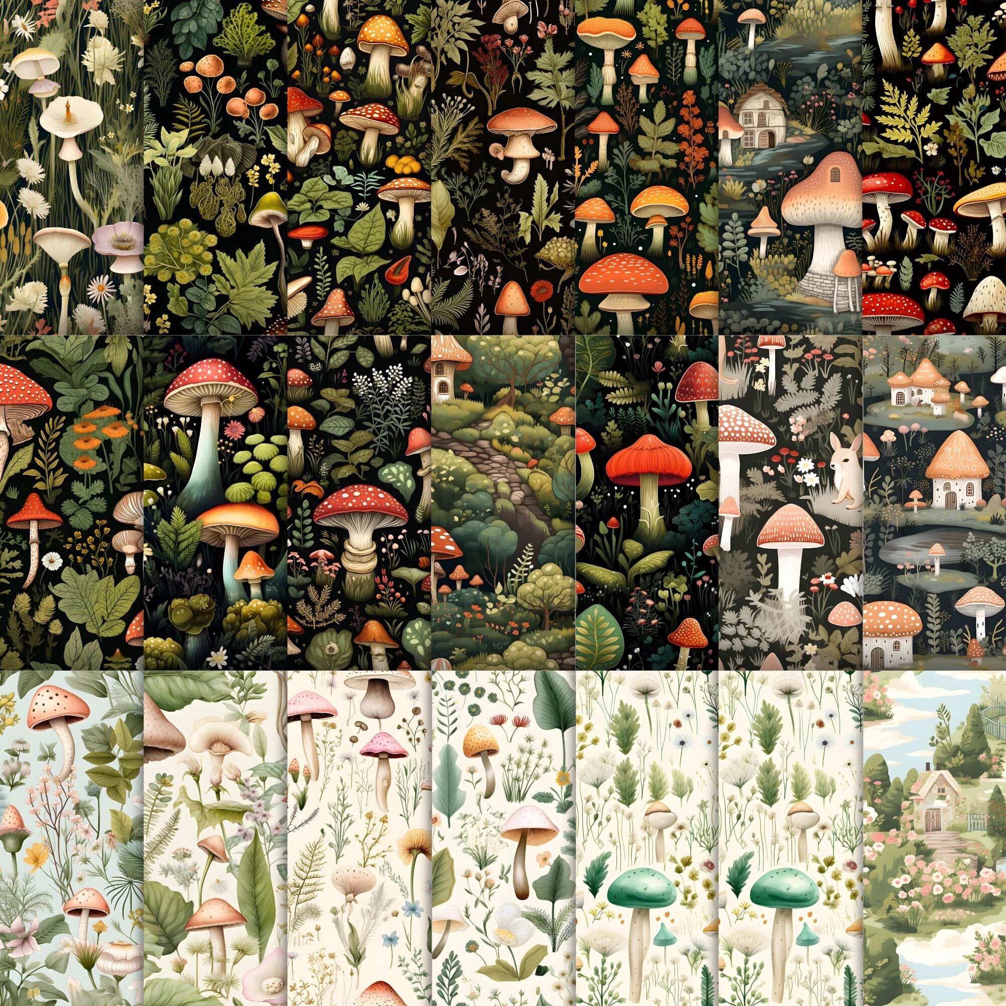 Cottagecore Mushroom Seamless Pattern,cottagecore Seamless,magic Forest ...