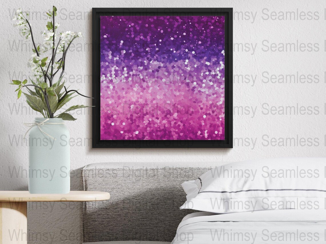 Purple Pink Sparkle Digital Paper: Ombre Seamless Background (300 DPI ...