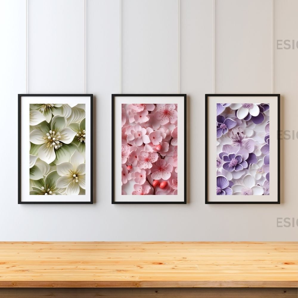 3d Orchids Designs,3d Orchids Bundle,orchid Seamless Pattern Digital ...