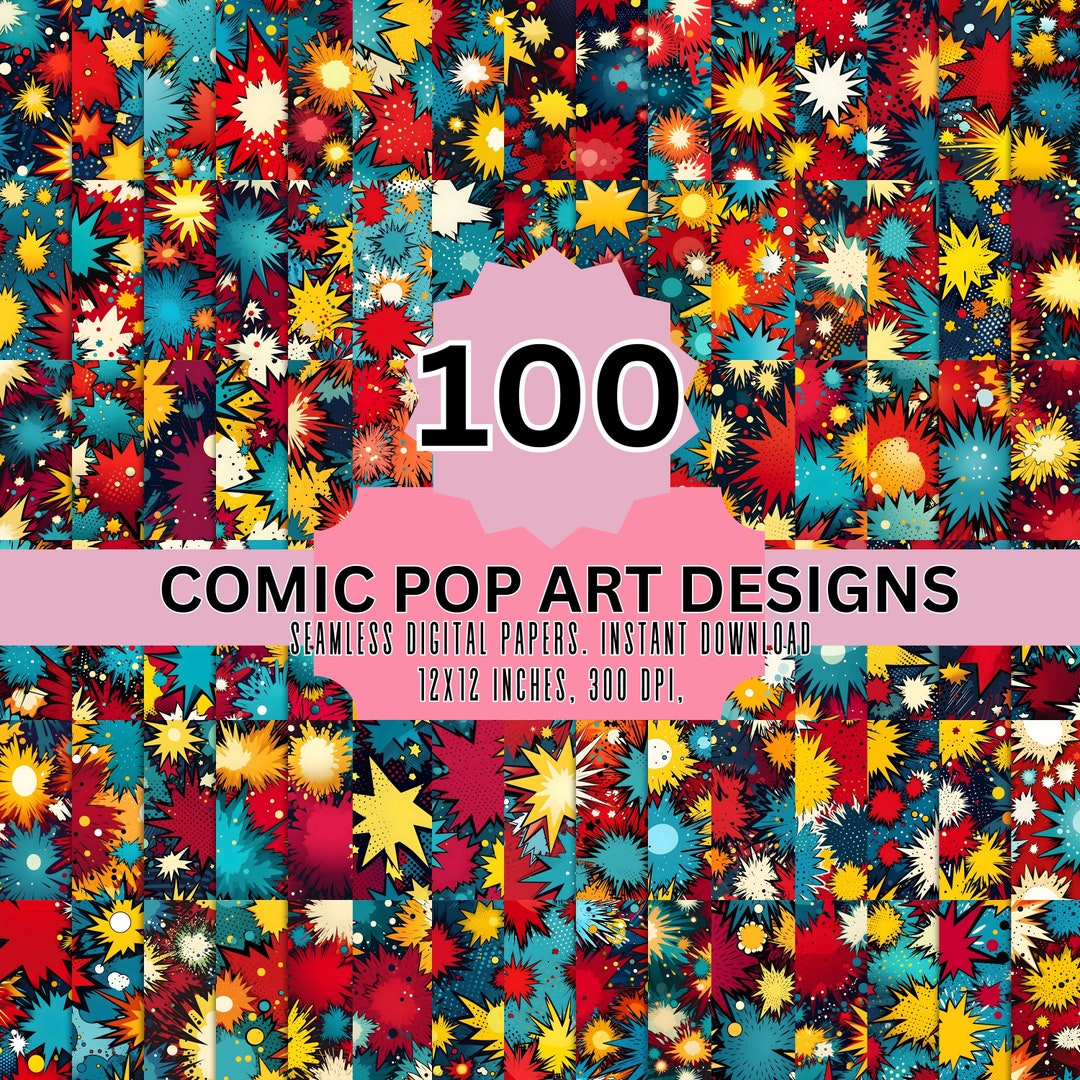 Comic Pop Art Digital Paper,comic Art Wallpaper,comic Art Pattern,comic ...