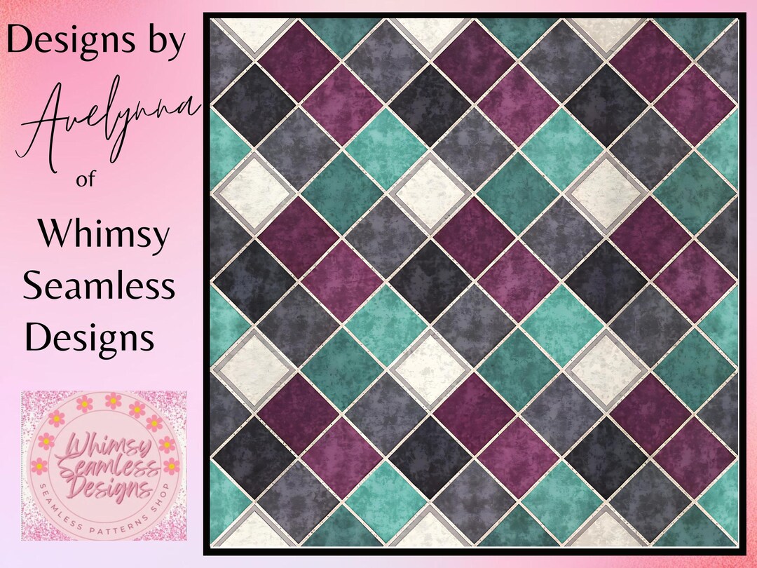 Colorful Diamond Argyle Seamless Patterns, Digital Paper, Backgrounds ...
