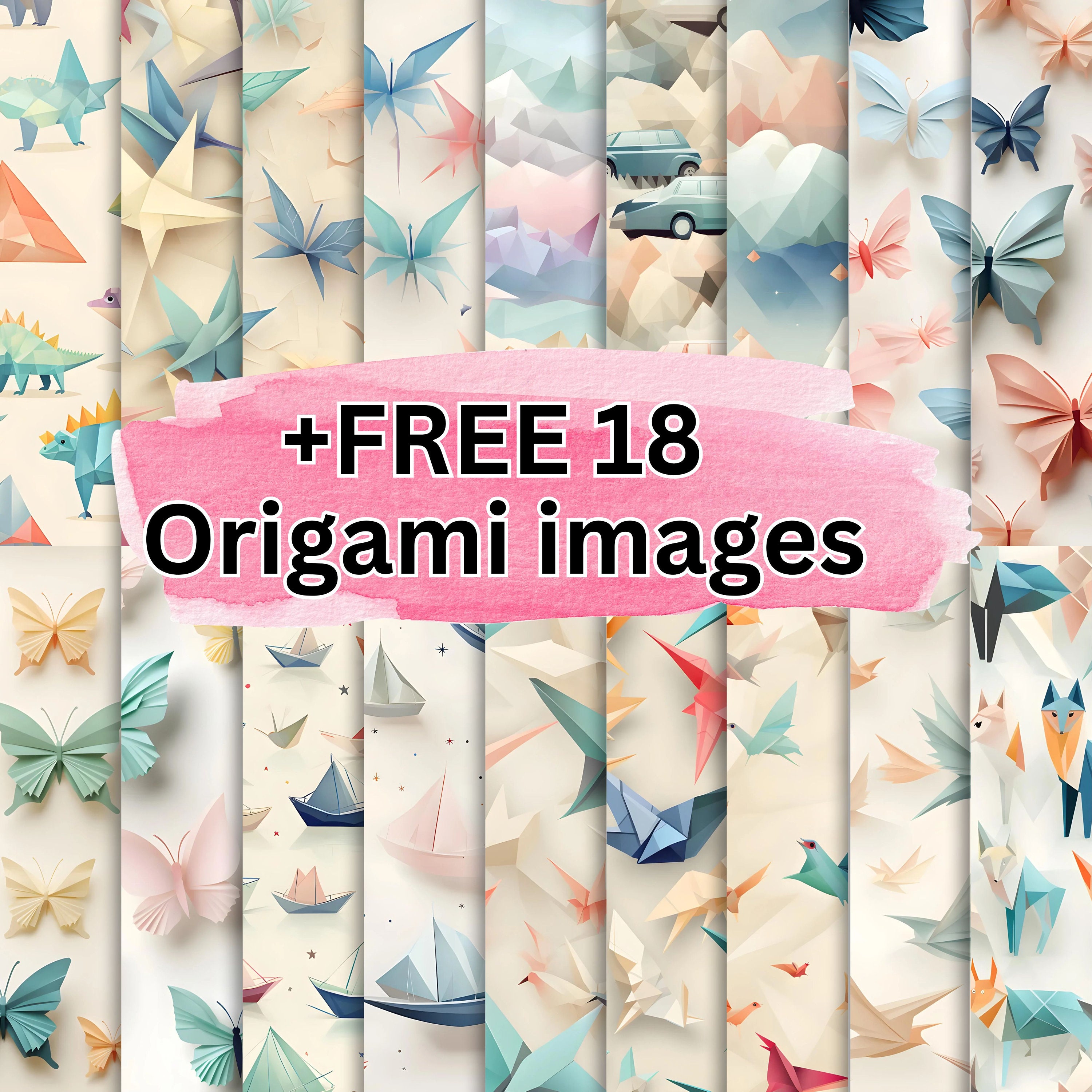Origami Seamless Designs,3d Origami Pattern,nursery Origami Wall Paper ...