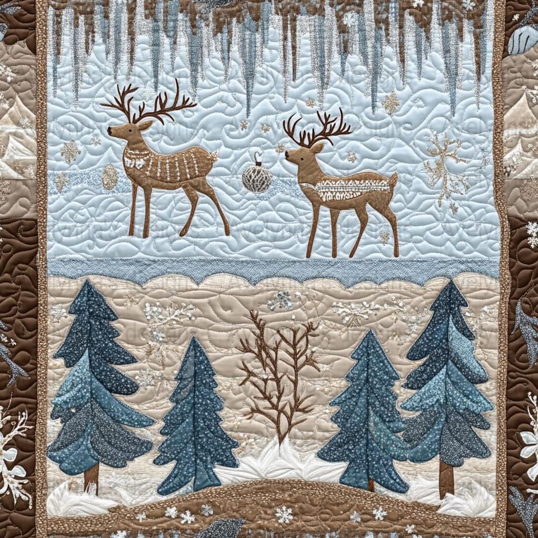 Winter Wonderland Digital Paper Set Reindeer Trees Snowflakes, Winter ...