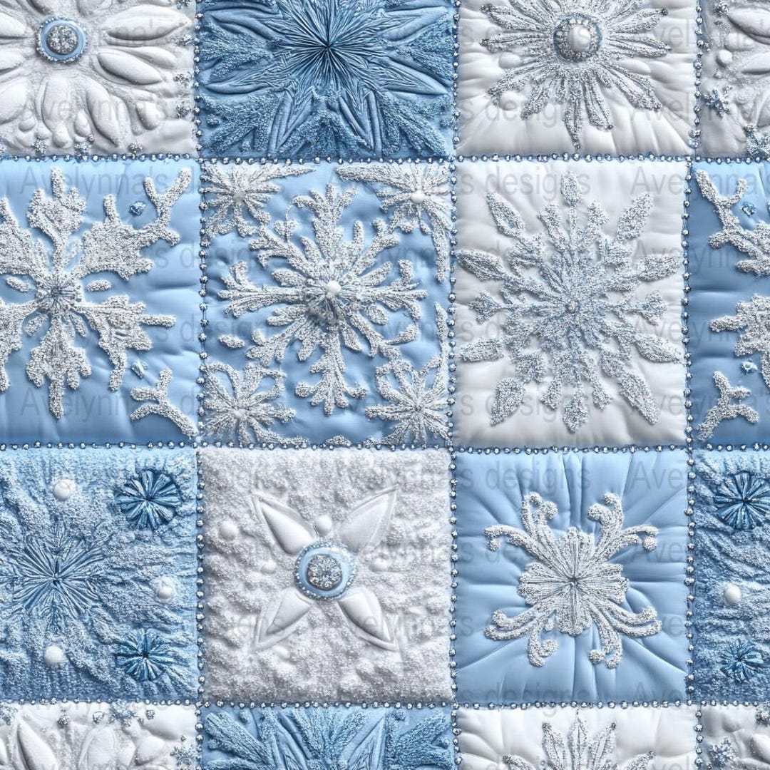 Winter Wonderland Digital Paper: Blue Snowflake Scrapbook Prints ...