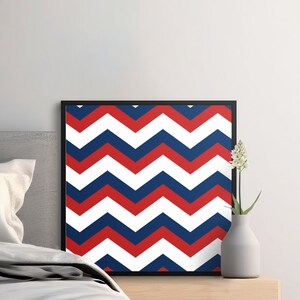 4th of July Chevron Pattern, Red White Blue Seamless File, Patriotic ...