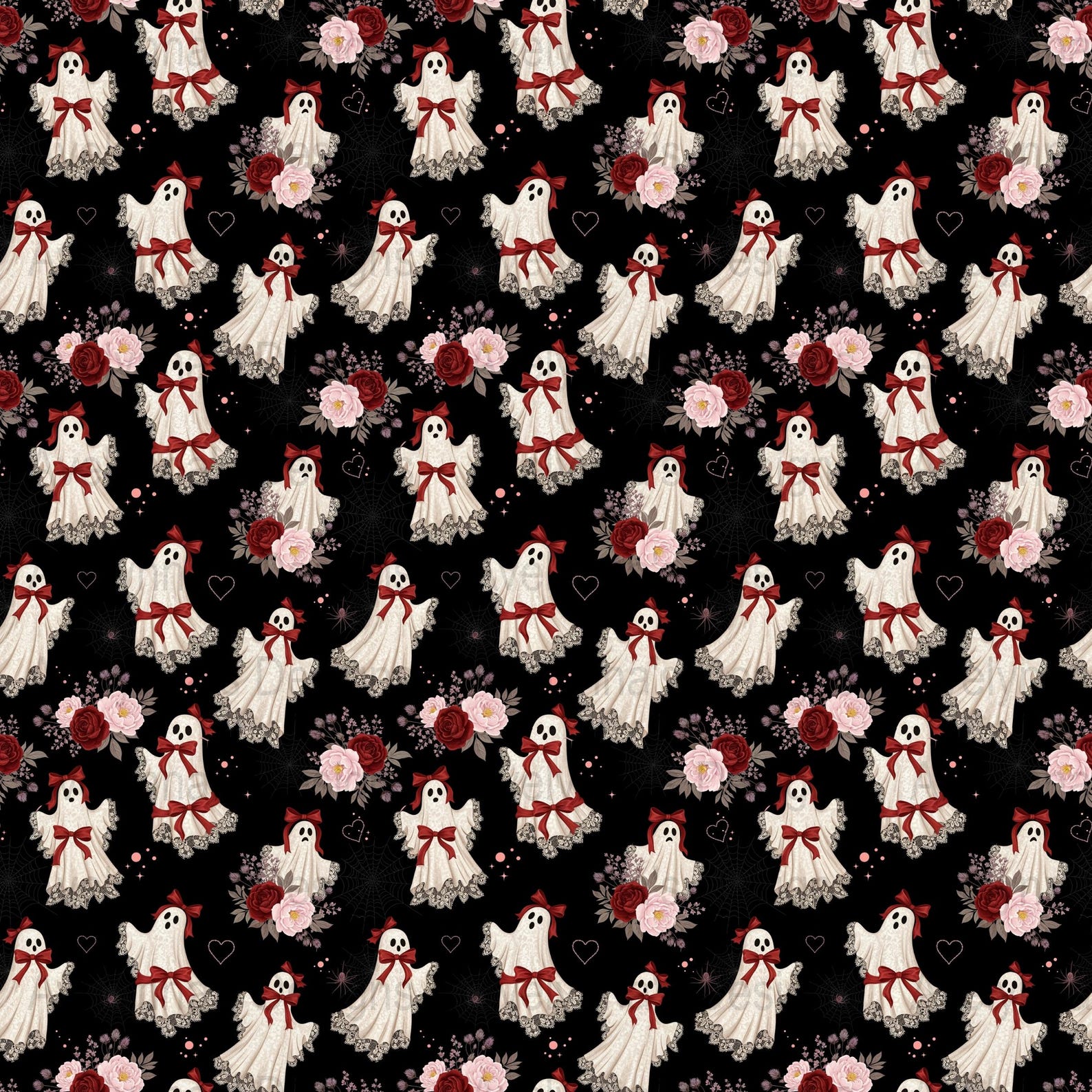 Spooky Cute Ghost Seamless Patterns for Crafters as Used for POD ...