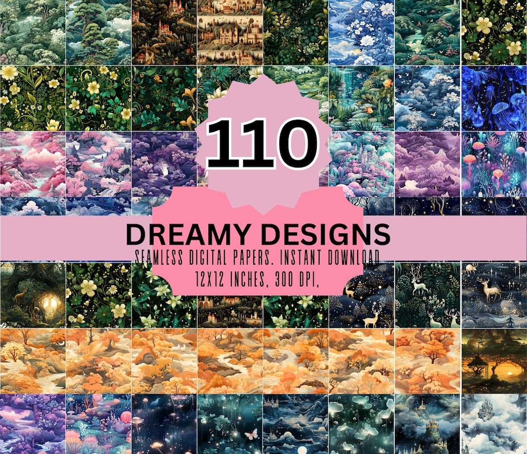 Dreamy Seamless Designs,seamless Pattern Mega Bundle,dreamy Designs ...