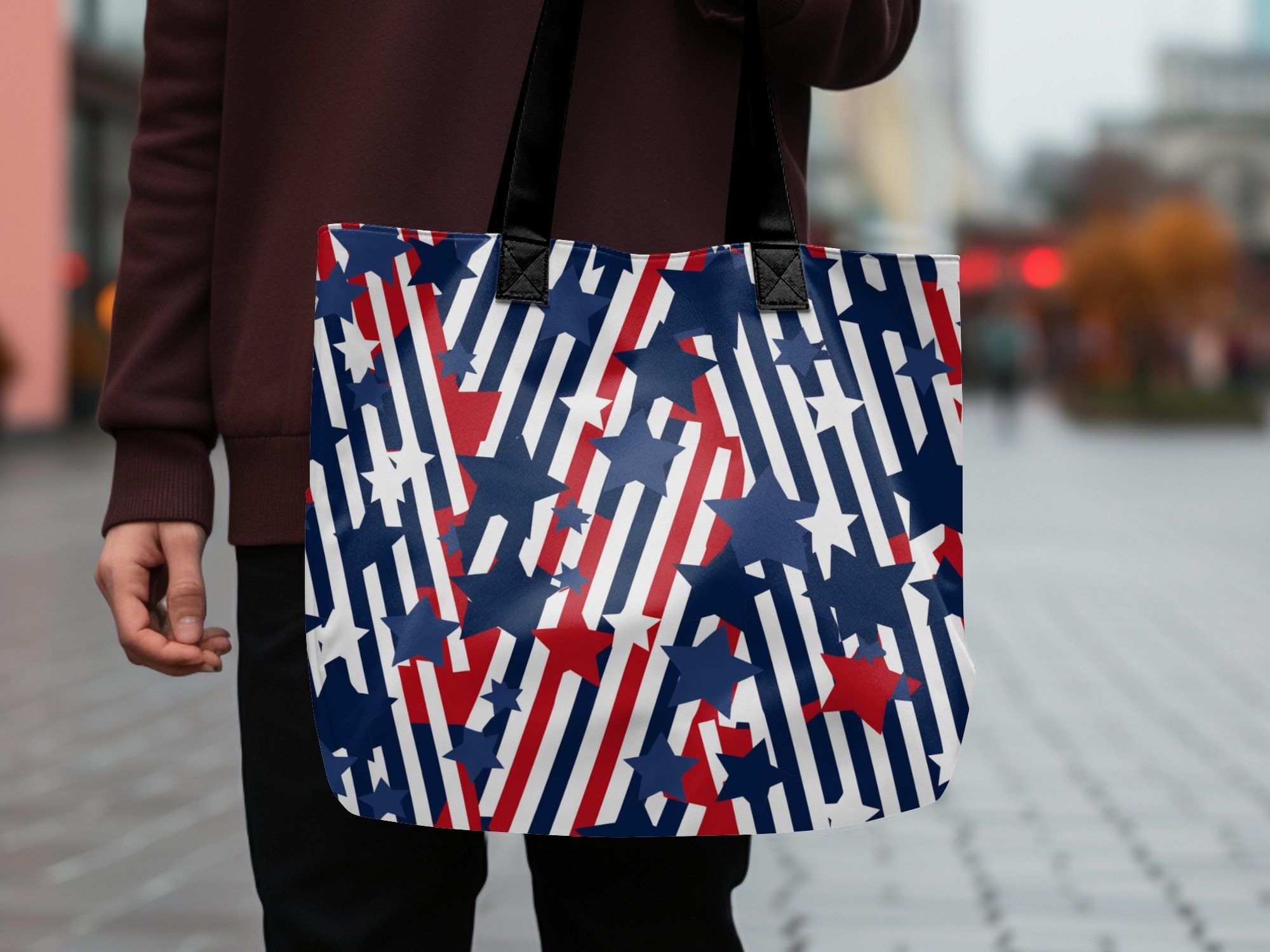 4th of July Seamless Pattern, Patriotic Digital Paper, Red White Blue ...