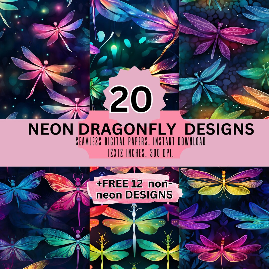 Watercolor Dragonfly Digital Paper Pack,junk Journal Papers Dragonflies ...