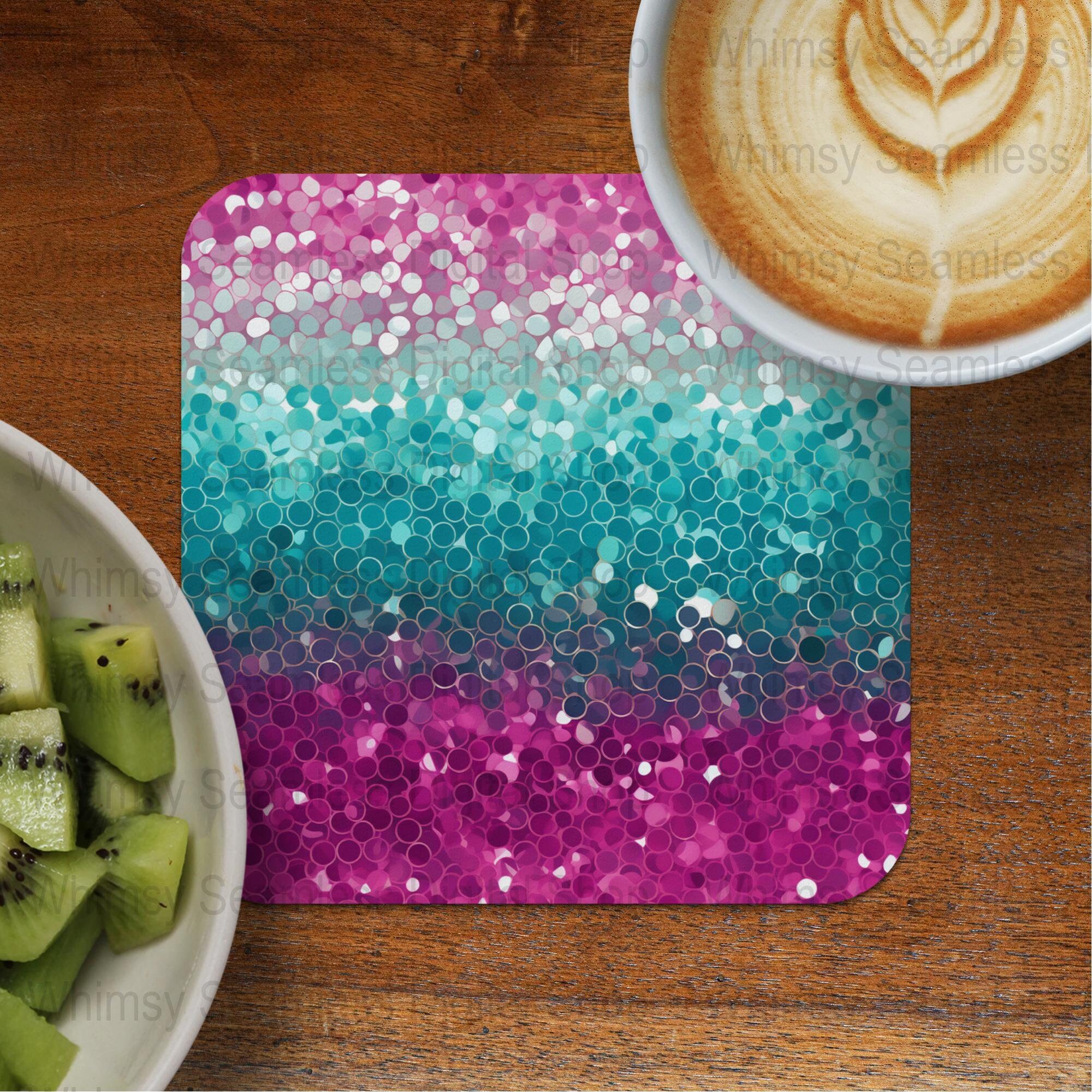 Ombre Gradient Digital Paper, Pink and Turquoise Seamless Pattern ...