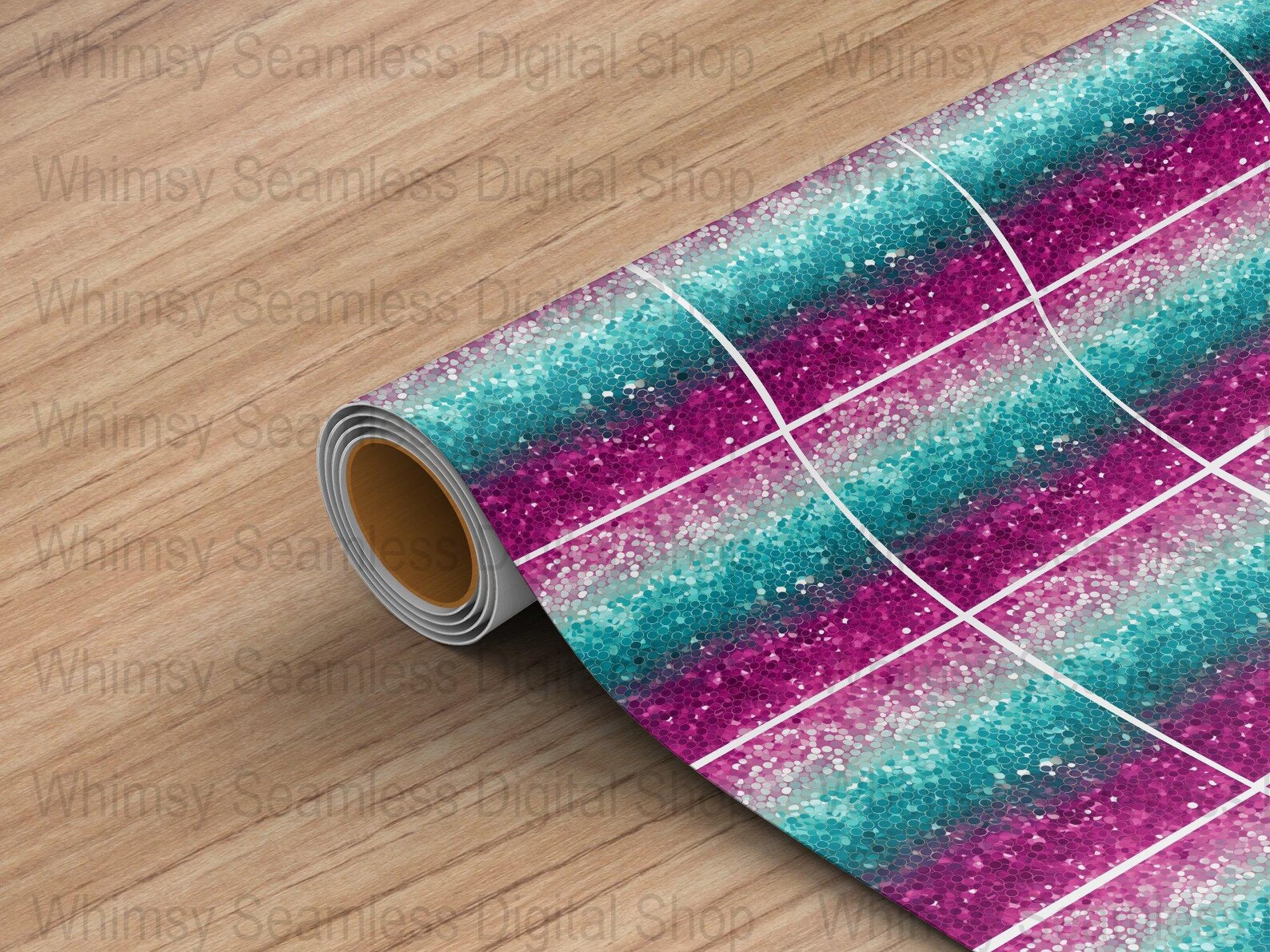 Ombre Gradient Digital Paper, Pink and Turquoise Seamless Pattern ...
