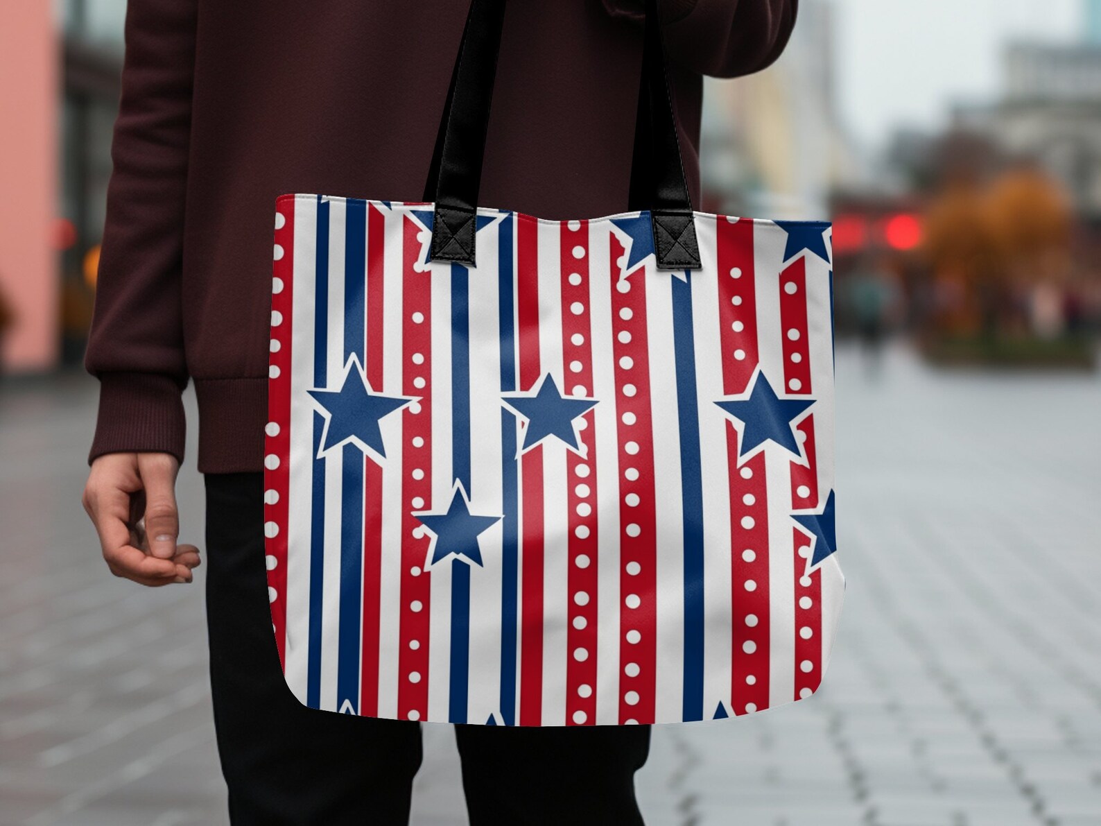 4th of July Seamless Pattern, Patriotic Digital Paper, Red White Blue ...