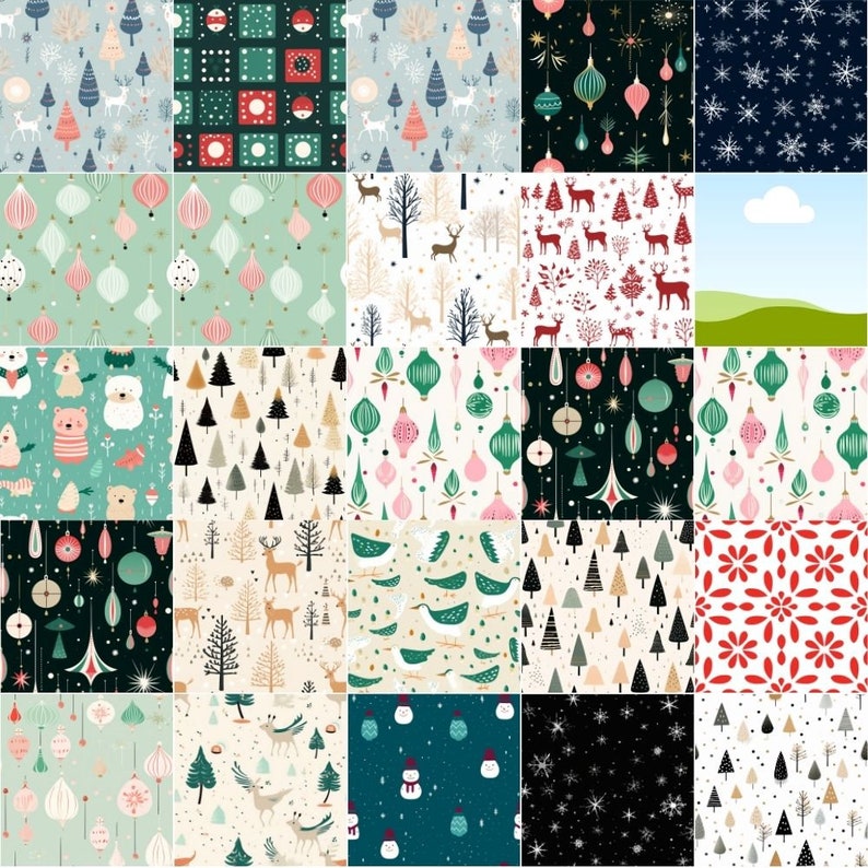 Christmas Medley Designs Seamless Patterns,lovely Christmas Designs,300 ...