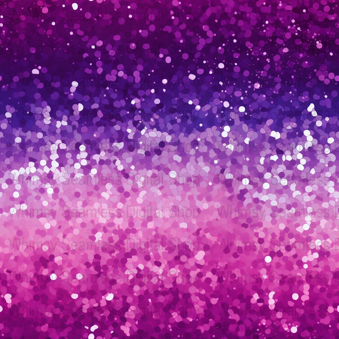 Ombre Gradient Digital Paper, Purple Pink Sparkle, Seamless Background ...