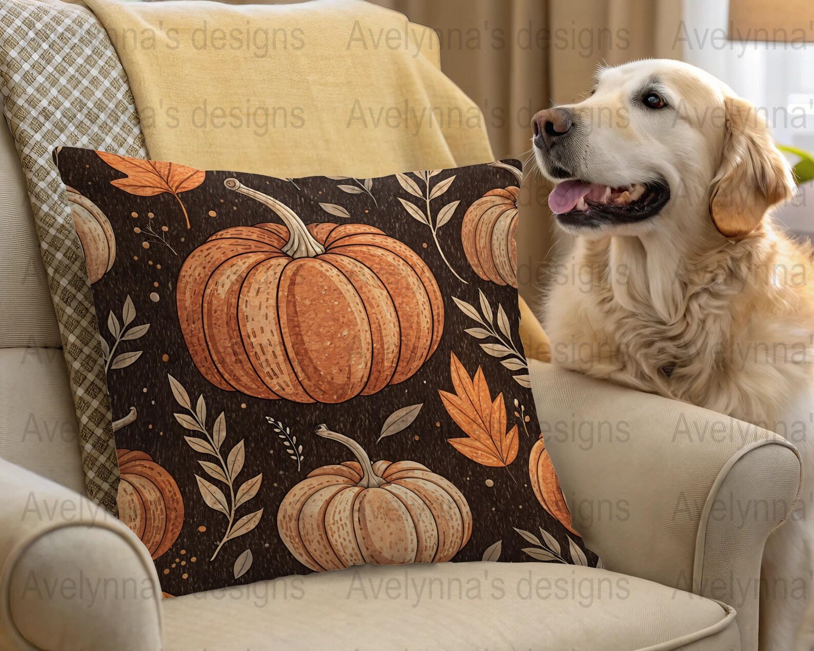 Fall Pumpkin Seamless Pattern: Autumn Thanksgiving Digital Paper - Etsy
