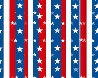 4th of July Seamless Pattern, Patriotic Stars and Stripes, Digital ...