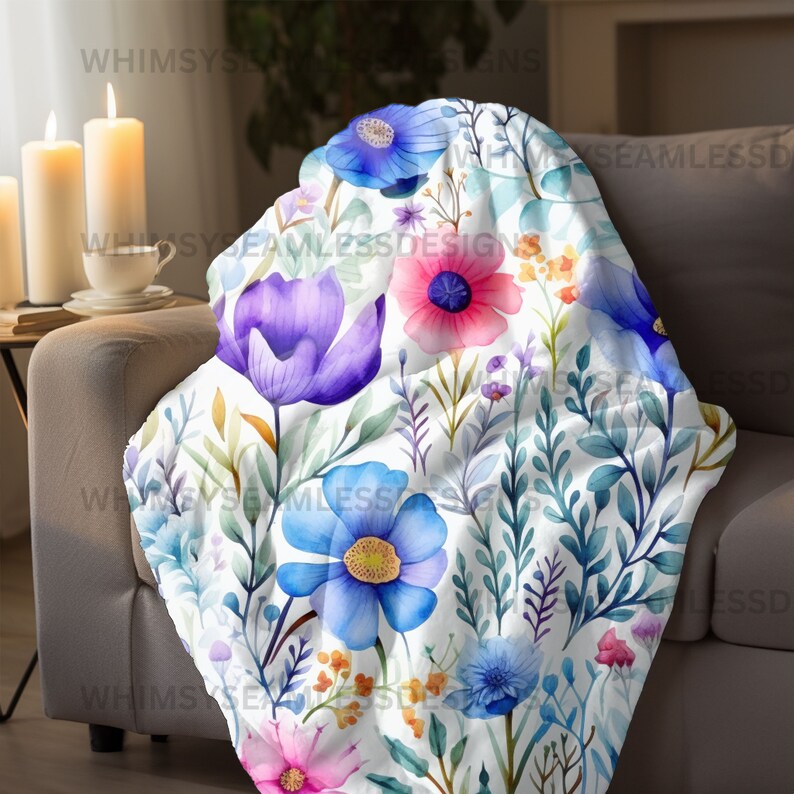 100 Seamless Pattern Watercolor Flowers,watercolor Floral Megabundle ...