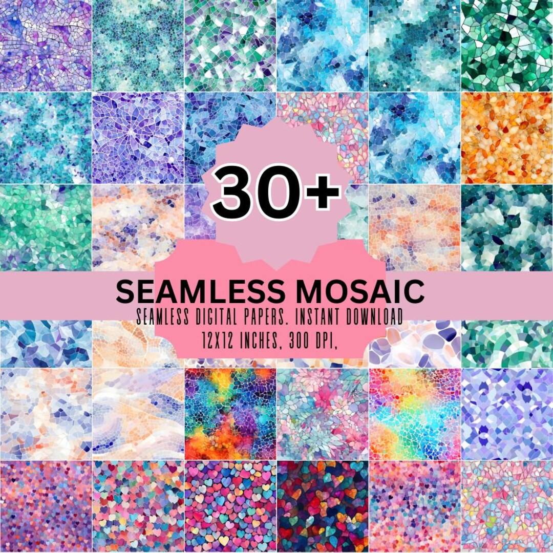Mosaic Design Bundle,mosaic Seamless Printable Pattern,seamless Mosaic ...