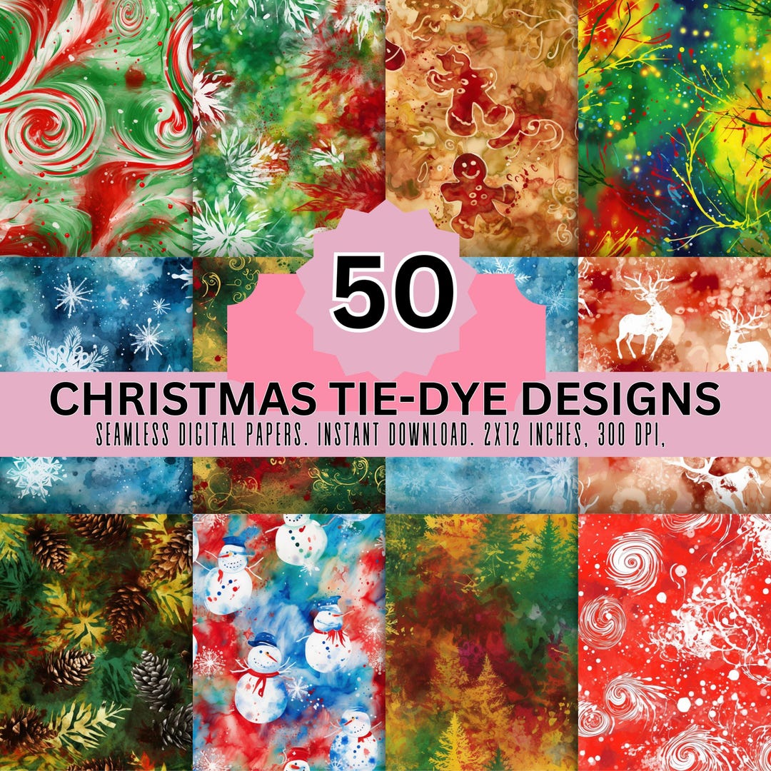 Christmas Seamless Pattern Pack, Instant Download, Holiday Digital ...