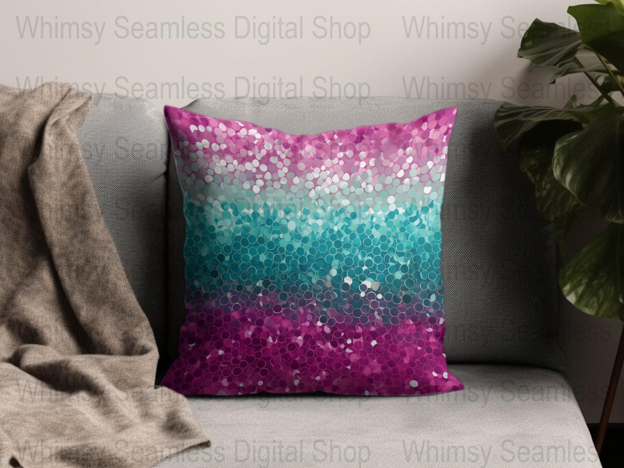 Ombre Gradient Digital Paper, Pink and Turquoise Seamless Pattern ...