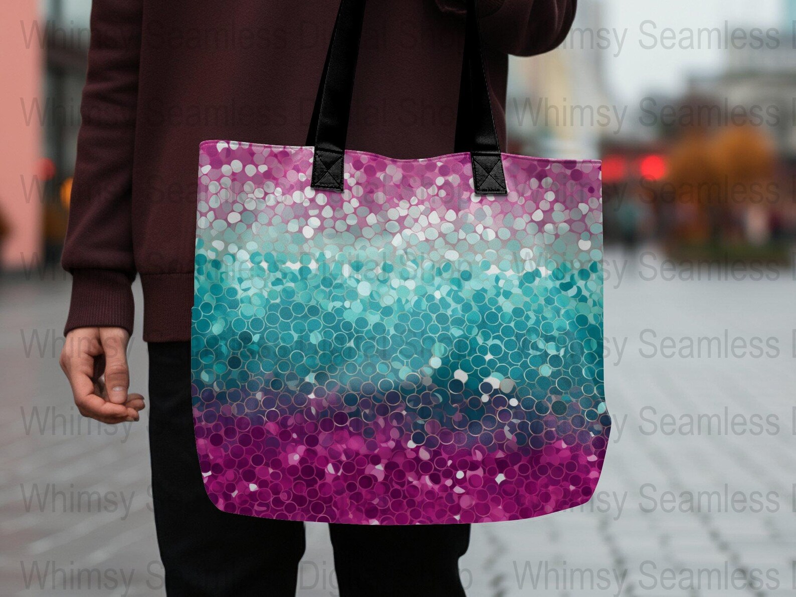 Ombre Gradient Digital Paper, Pink and Turquoise Seamless Pattern ...