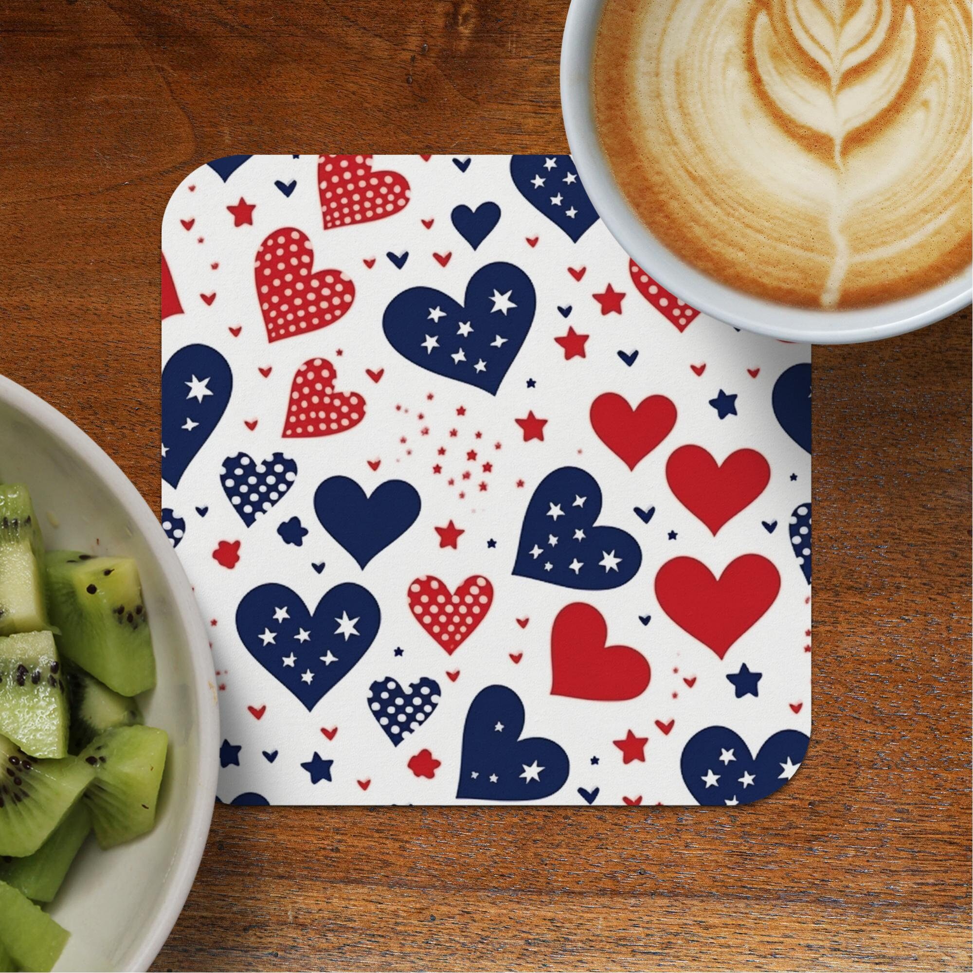 4th of July Seamless Pattern, Patriotic Heart and Stars Digital Paper ...