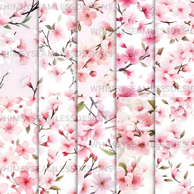 Seamless Cherry Blossom Patterns,spring Floral Blossoms,spring Flower Background,commercial ...
