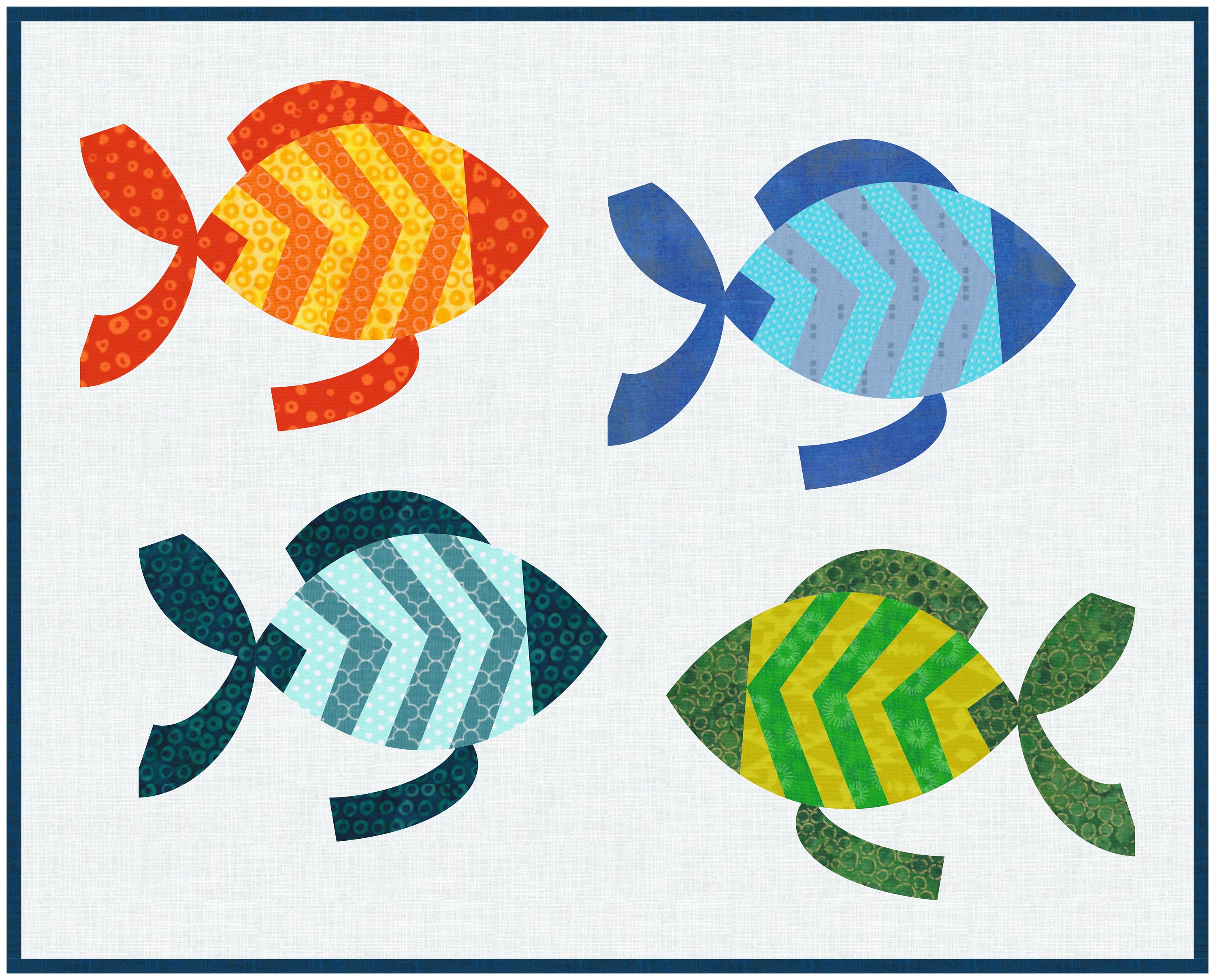 Temperature Fish Quilt Pdf-pattern for FPP Foundation Paper Piecing ...