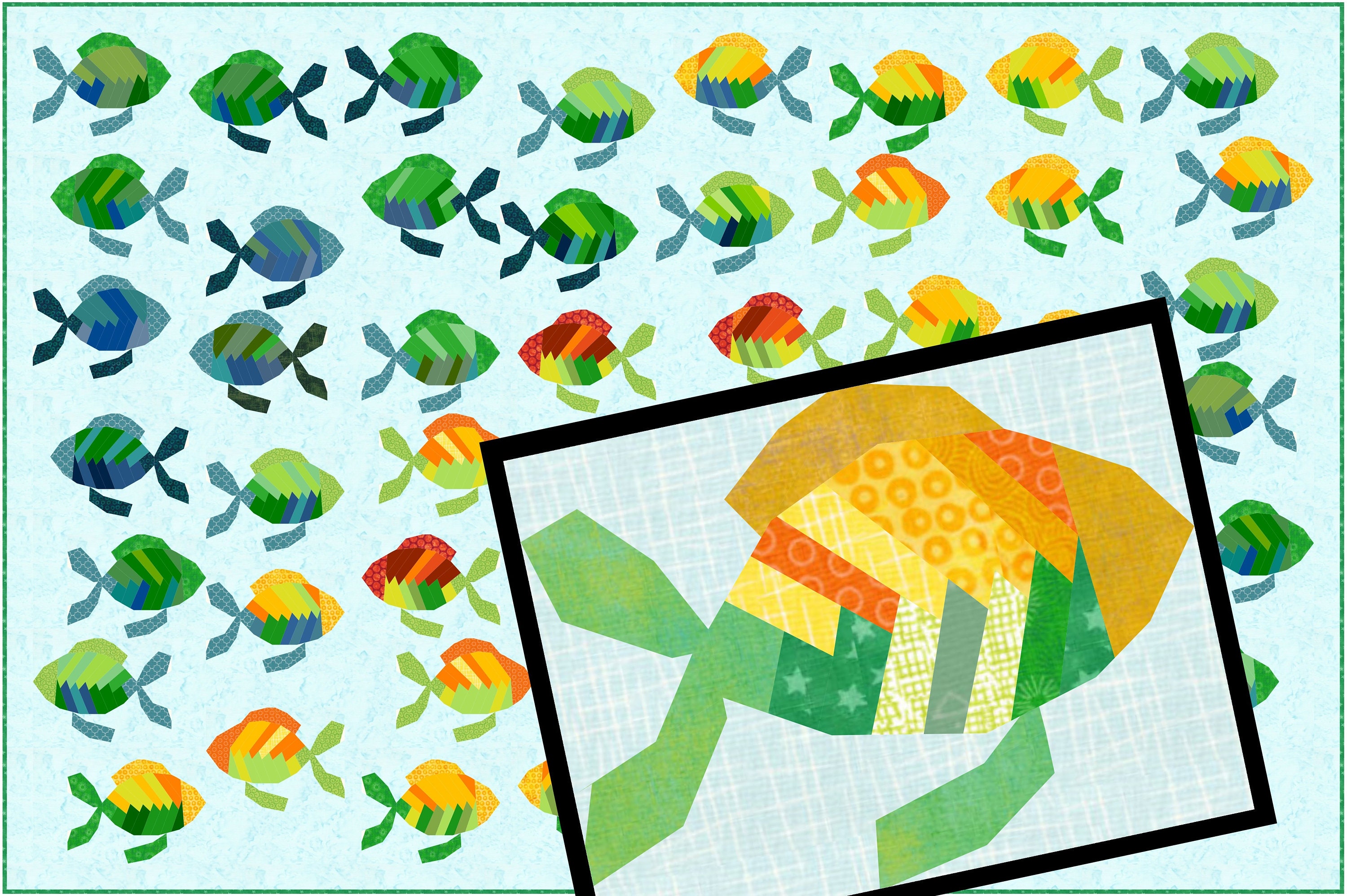 Temperature Fish Quilt Pdf-pattern for FPP Foundation Paper Piecing ...